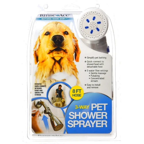Rinse Ace 3 Way Pet Shower Sprayer with 8 Foot Hose and Quick Connect ...